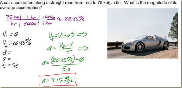 Sample Kinematics Problems - Regents Physics